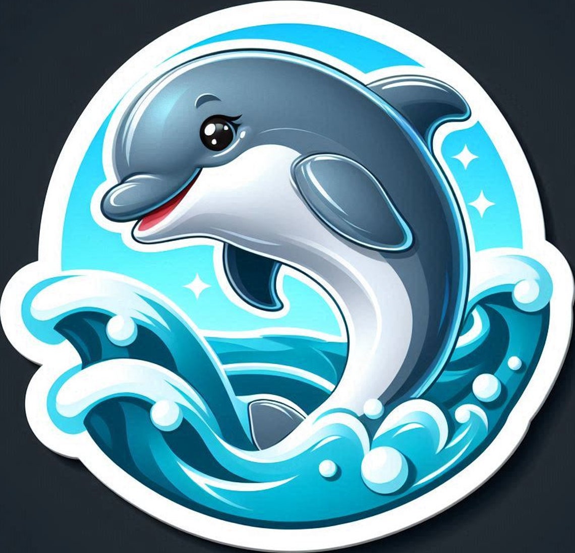 Dolphin Sticker, Waterproof Sticker, Vinyl Sticker - Etsy