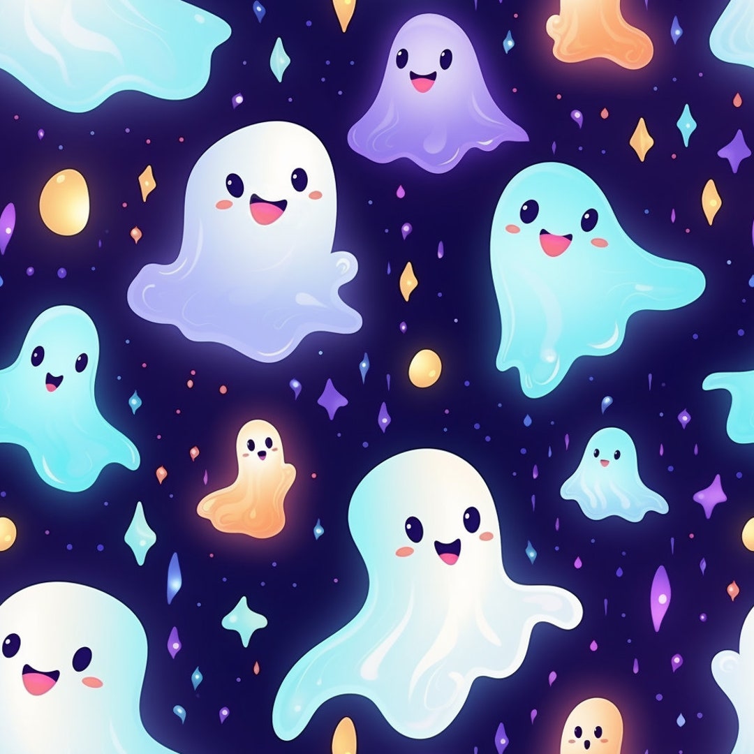 Ghosts Seamless Tile Pattern - Etsy