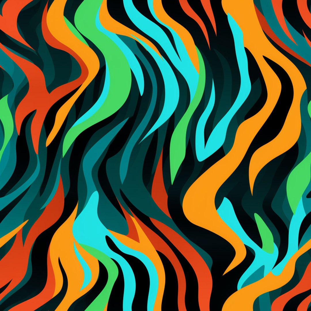 Colourful Tiger Stripes 1 Seamless Tile Pattern - Etsy