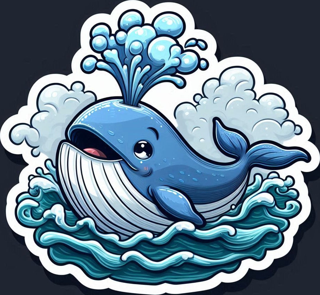 Whale Sticker, Waterproof Sticker, Vinyl Sticker - Etsy