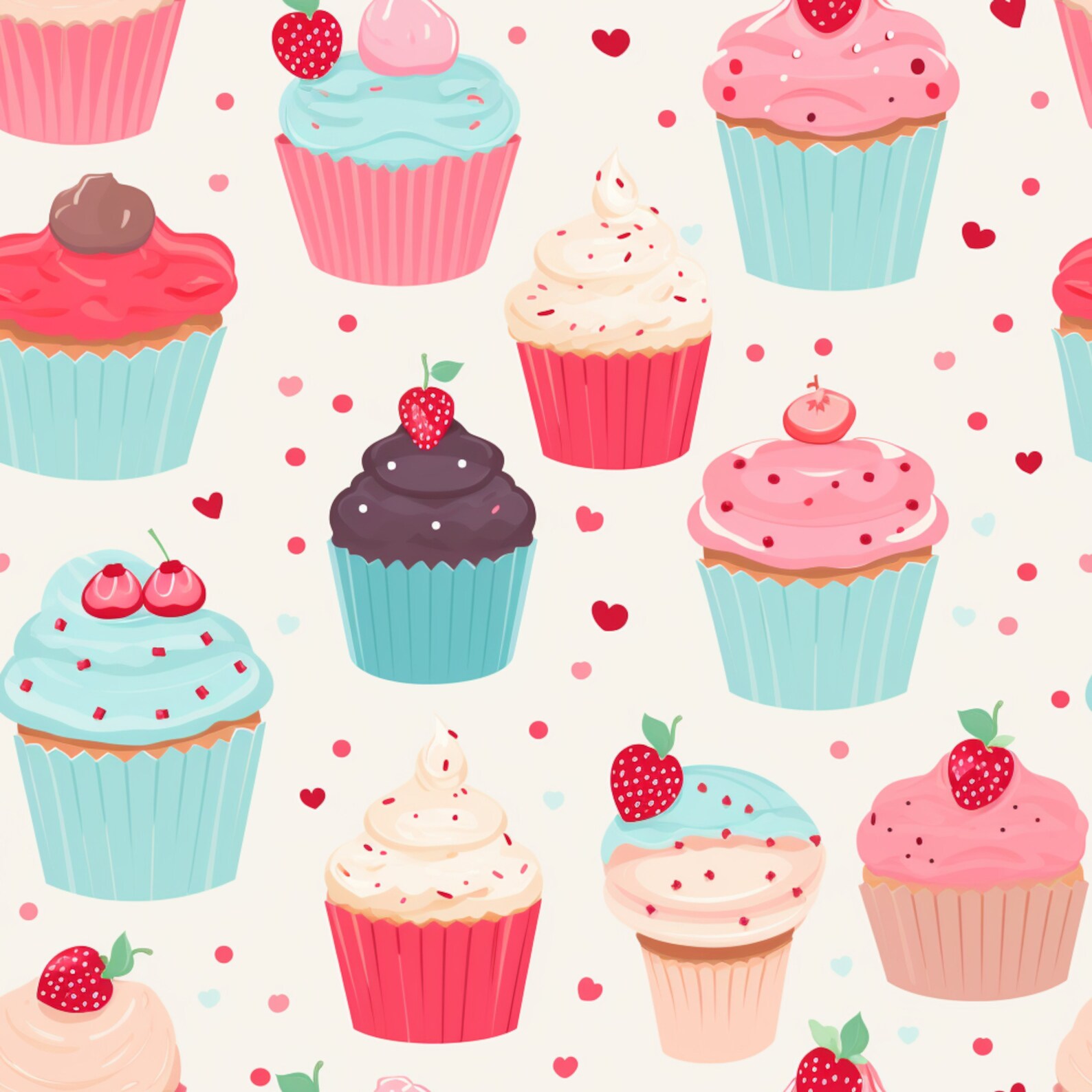 Cupcakes 2 Seamless Tile Pattern - Etsy
