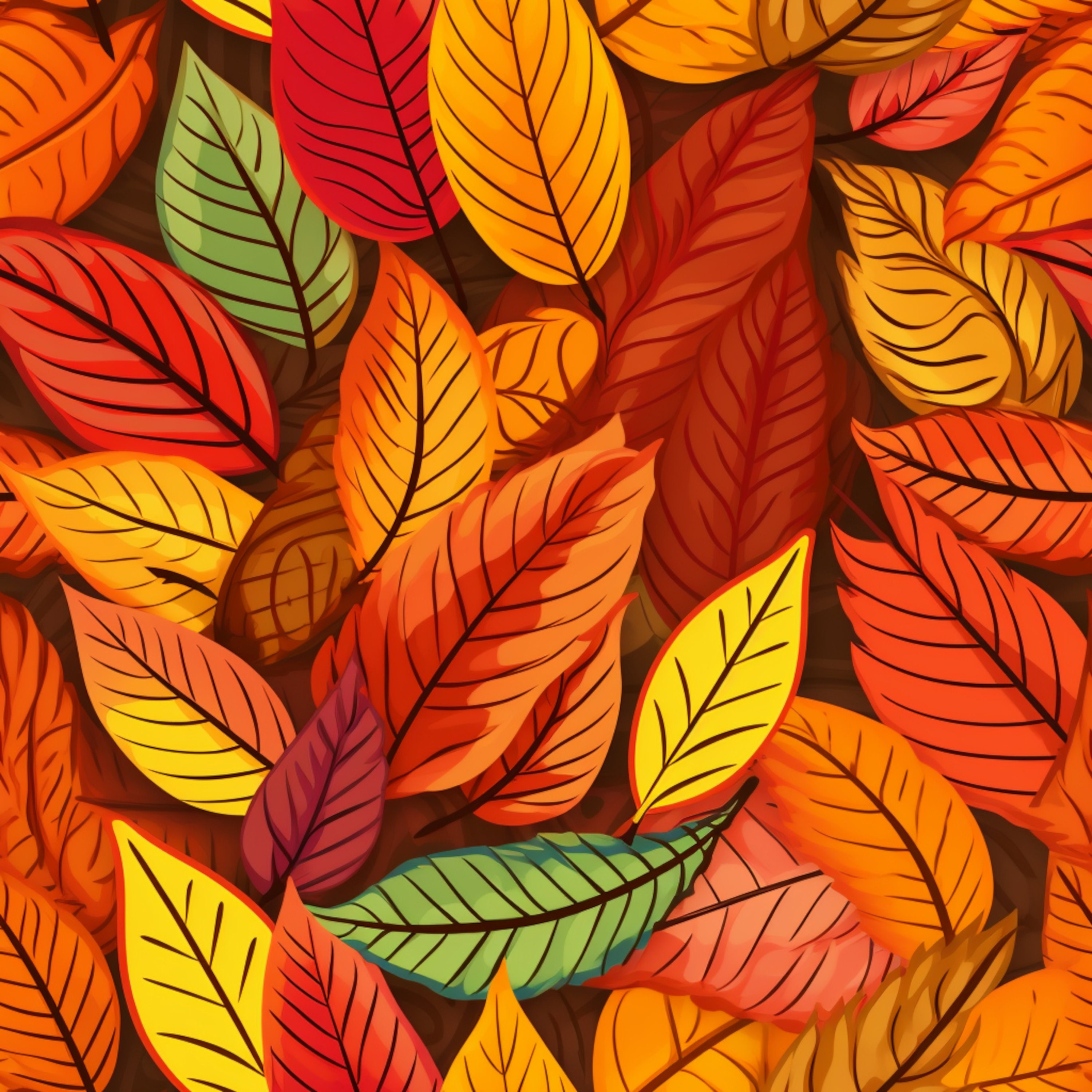 Autumn Leaves 2 Seamless Tile Pattern - Etsy