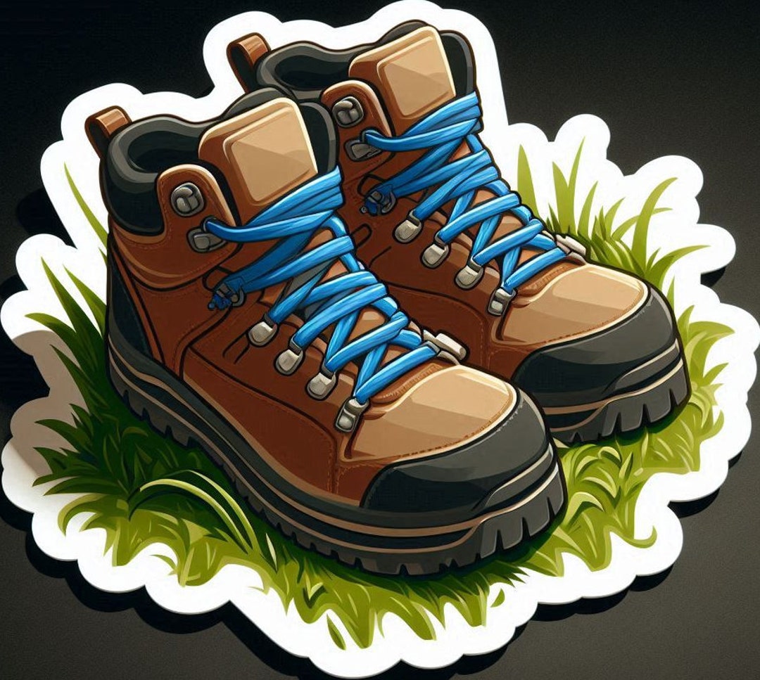Hiking Boots Sticker, Waterproof Sticker, Vinyl Sticker - Etsy