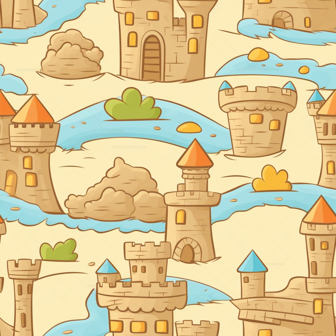 Sandcastles 1 Seamless Tile Pattern - Etsy