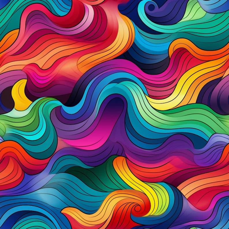 Rainbows 3 Seamless Tile Pattern - Etsy