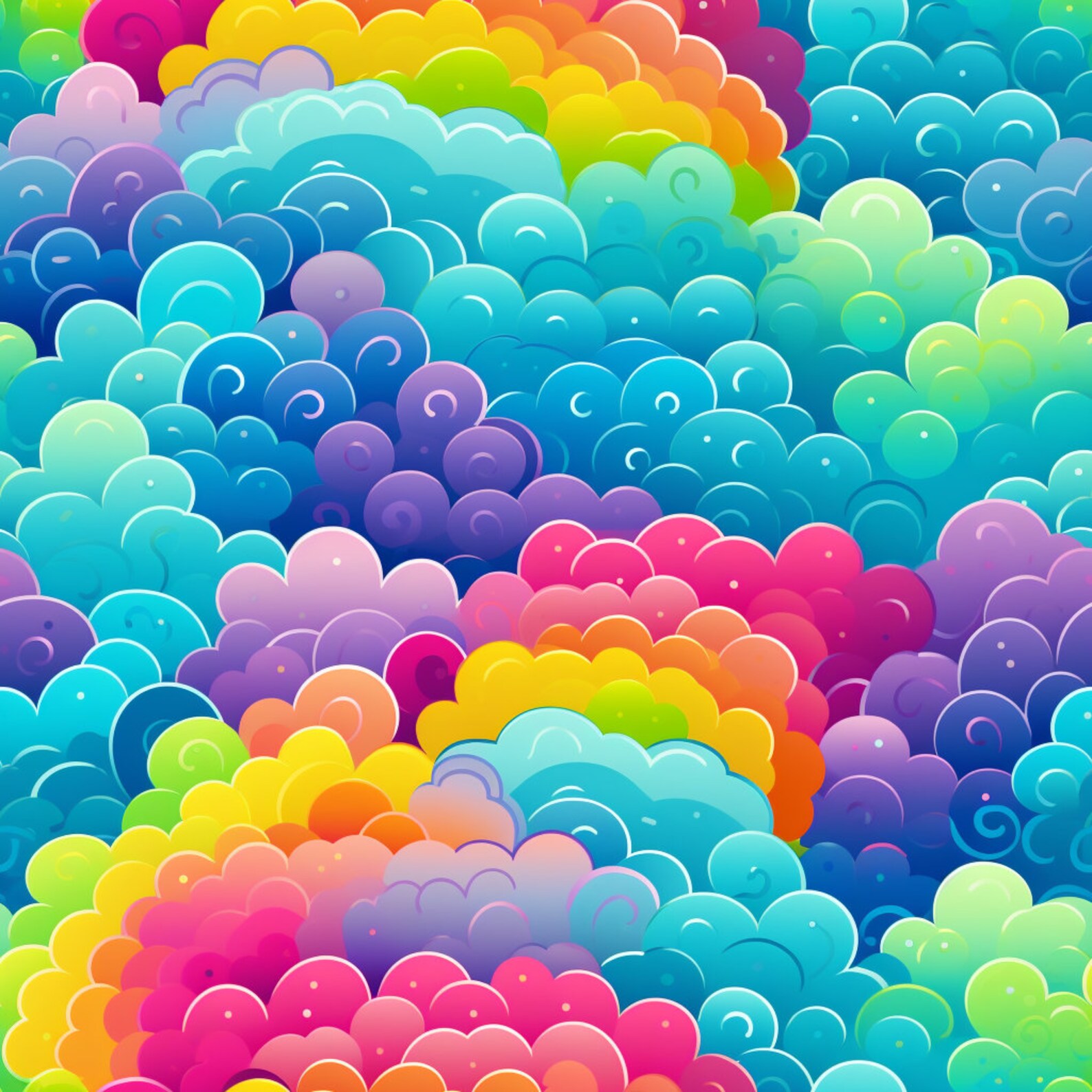 Rainbows 4 Seamless Tile Pattern - Etsy