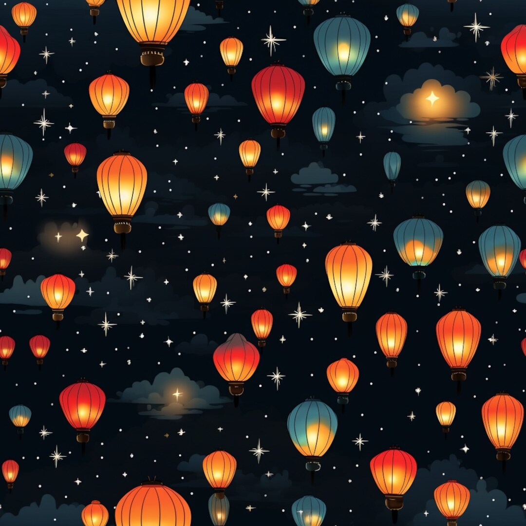 Lanterns Seamless Tile Pattern - Etsy
