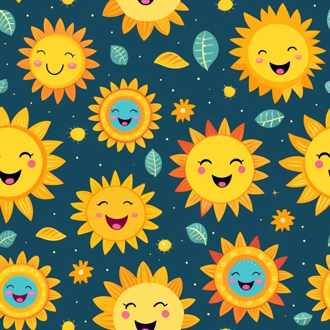 Suns 1 Seamless Tile Pattern - Etsy