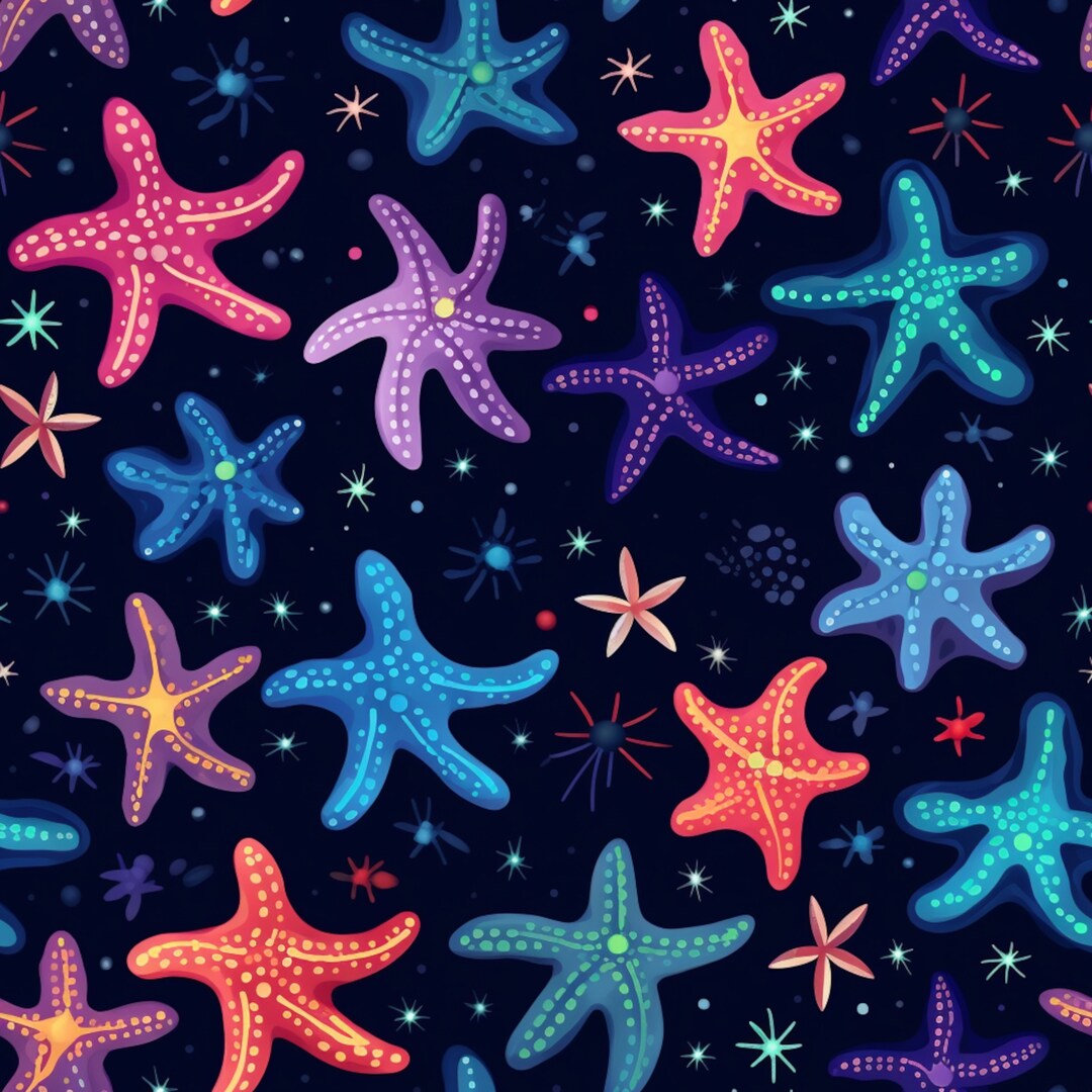 Seastars 2 Seamless Tile Pattern - Etsy