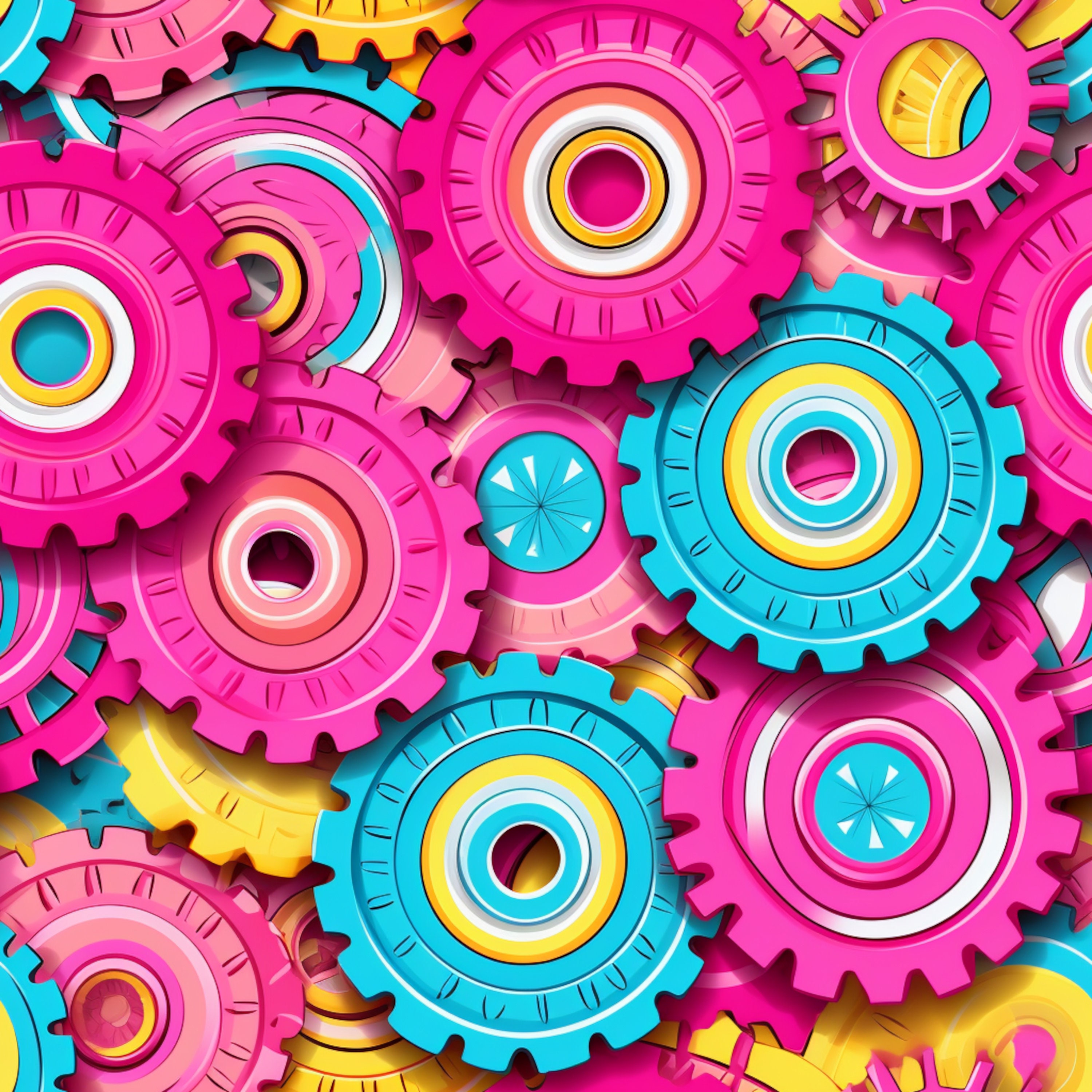 Colourful Cogs 2 Seamless Tile Pattern - Etsy