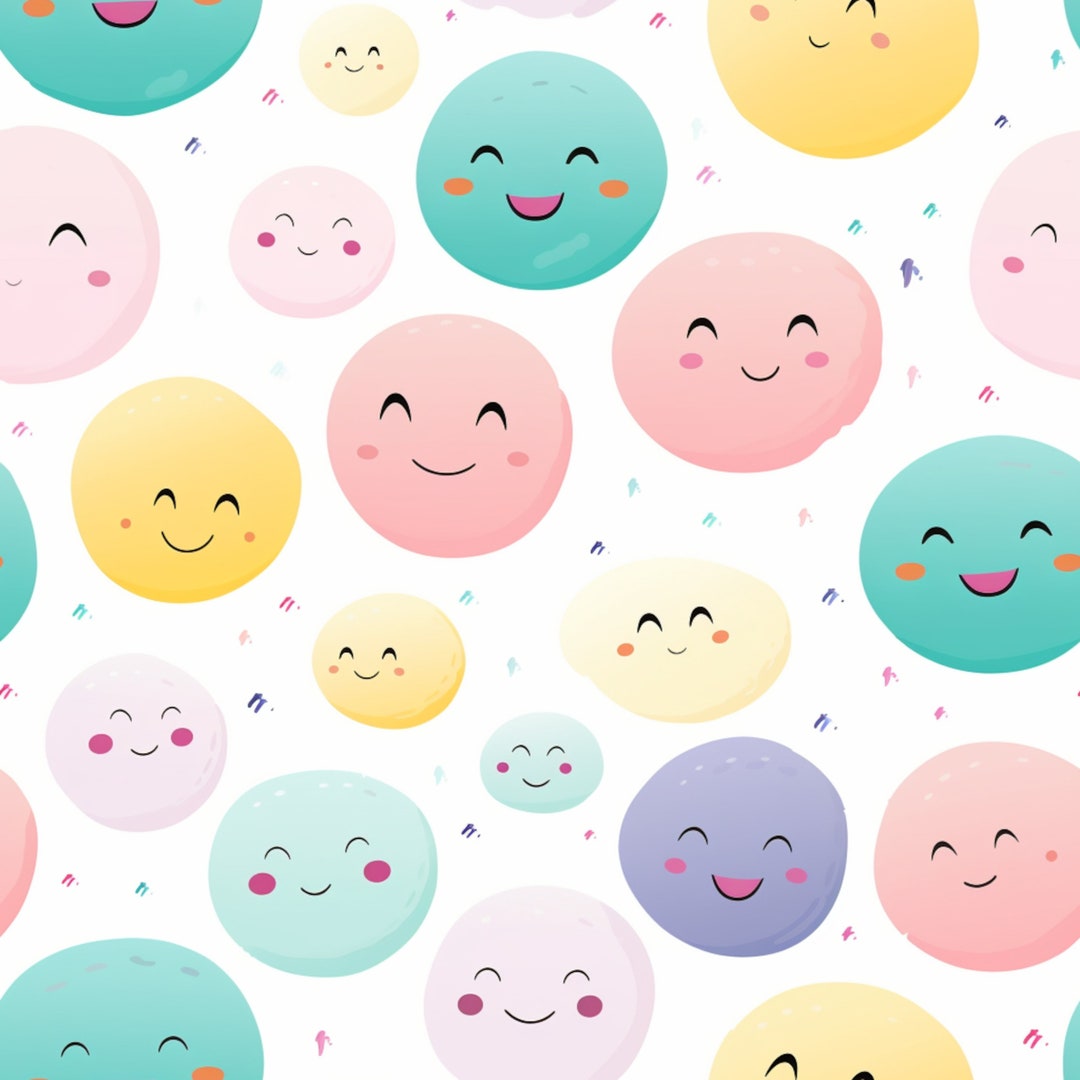 Happy Faces Seamless Tile Pattern - Etsy