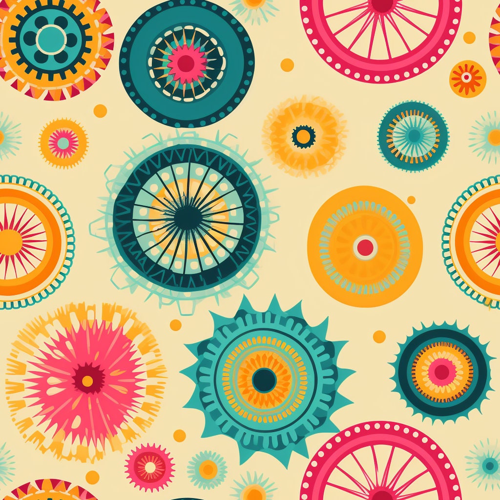 Colourful Cogs 1 Seamless Tile Pattern - Etsy