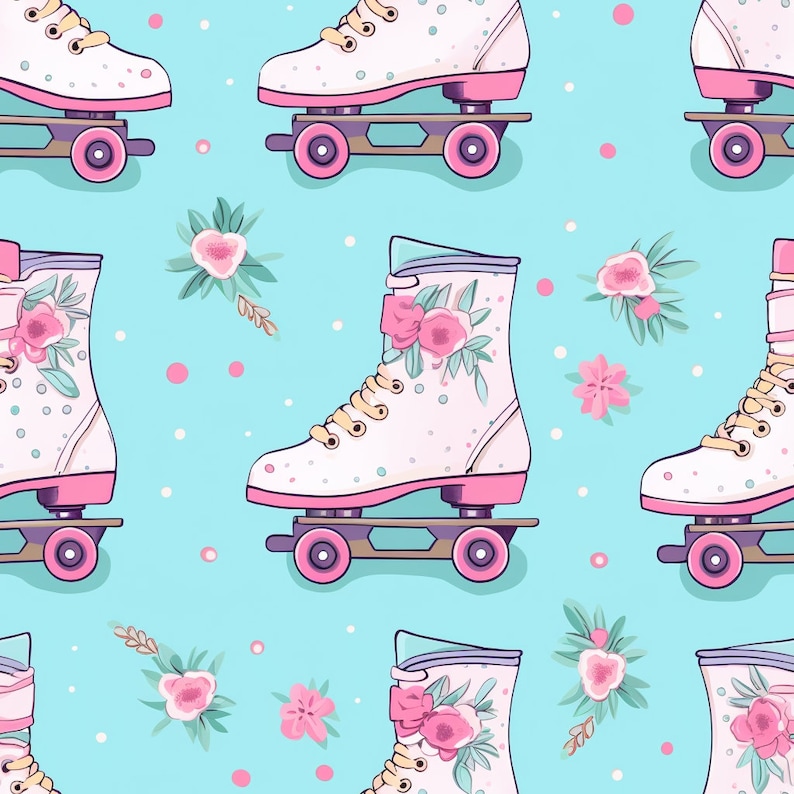 Roller Skates 2 Seamless Tile Pattern - Etsy