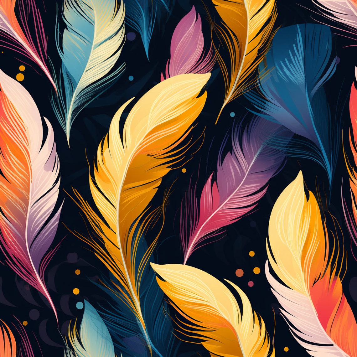 Feathers 1 Seamless Tile Pattern - Etsy