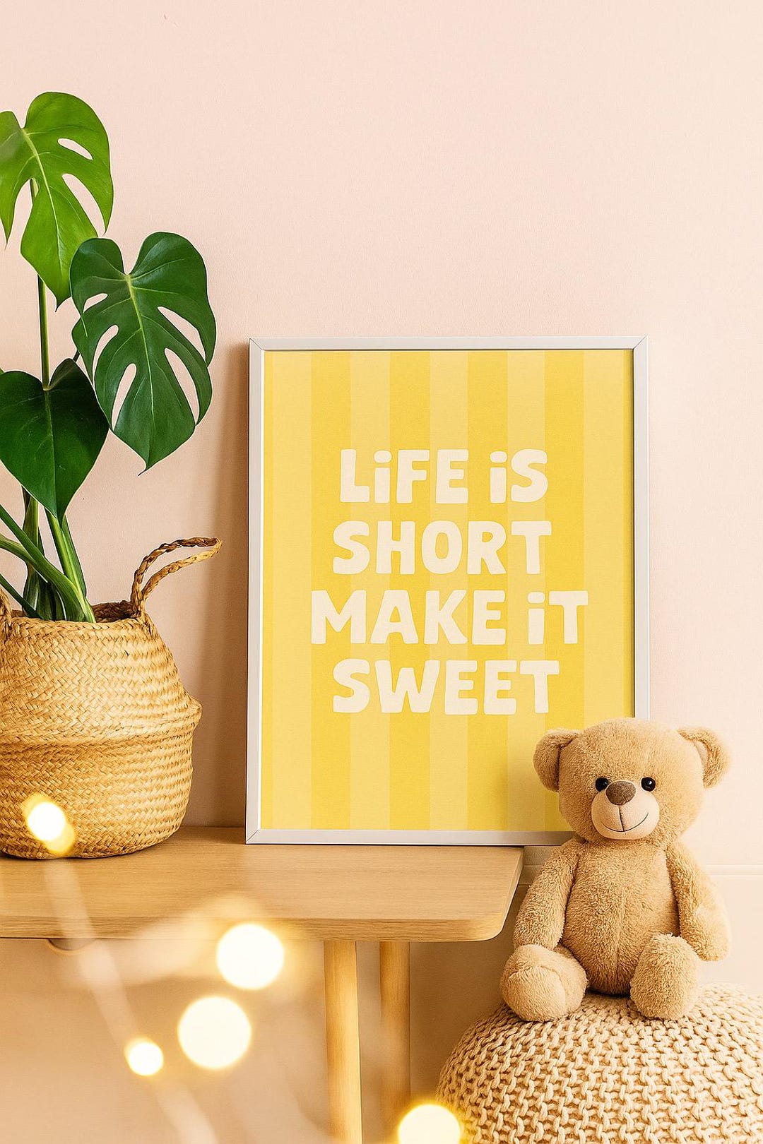 Life is Short Make It Sweet Poster | Wooden Frame - Etsy