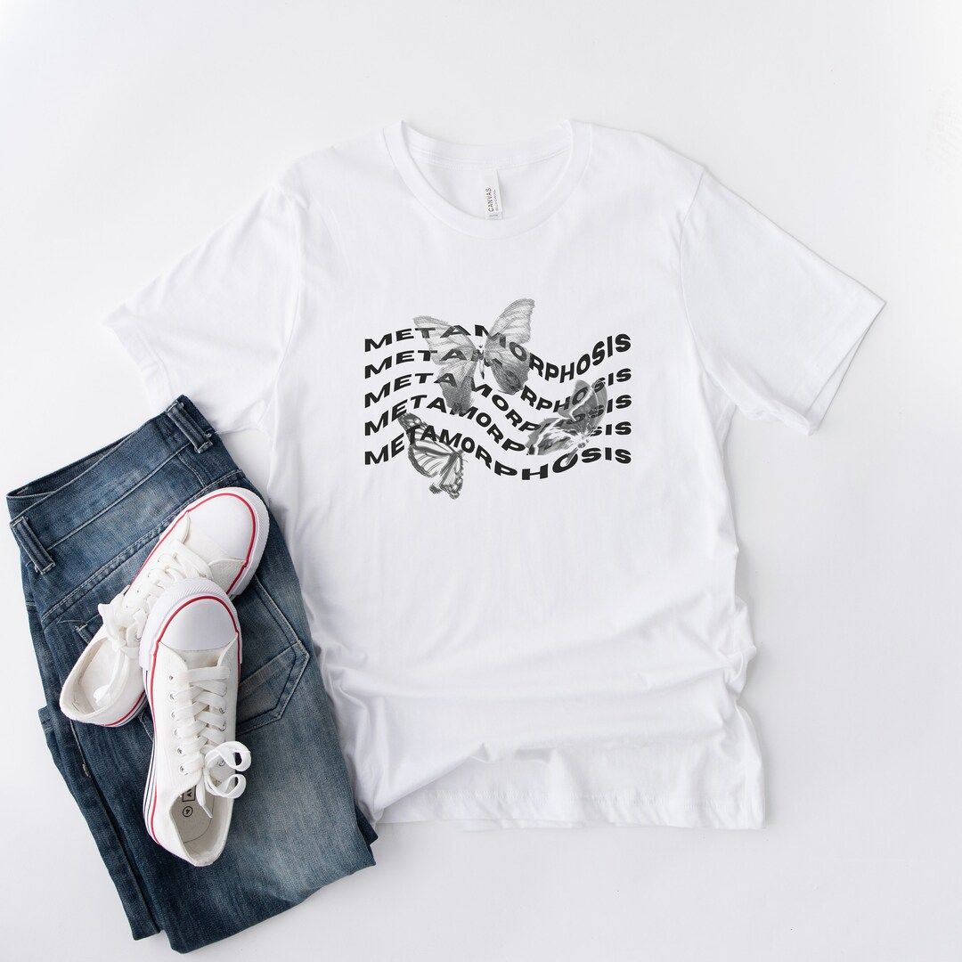 Butterfly Graphic Tee Metamorphosis T Shirt Street Wear Men's Shirt ...