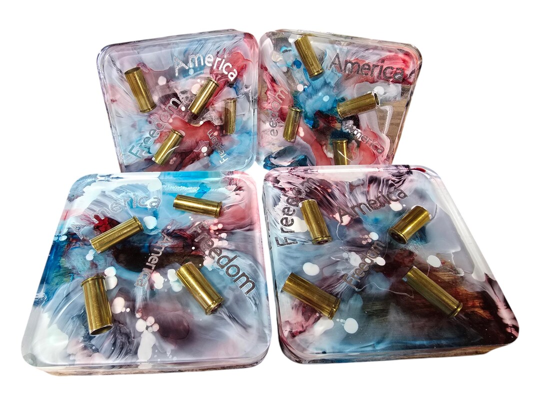 Resin Bullet Coasters (square) - Etsy