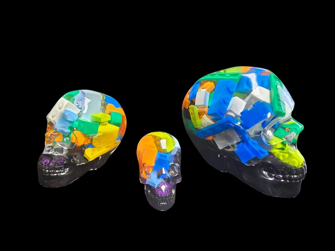 Set of 3 Lego Resin Skulls. - Etsy
