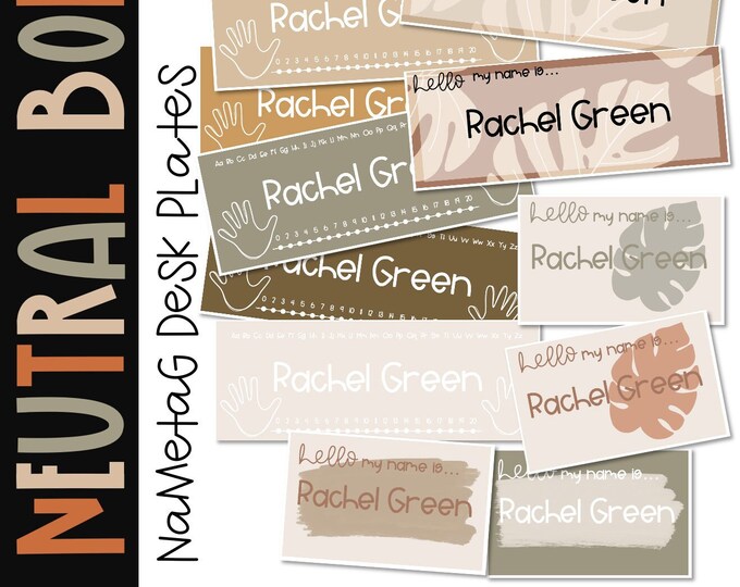 Neutral Boho Classroom Labels, Printable Name Plates, Boho for the ...