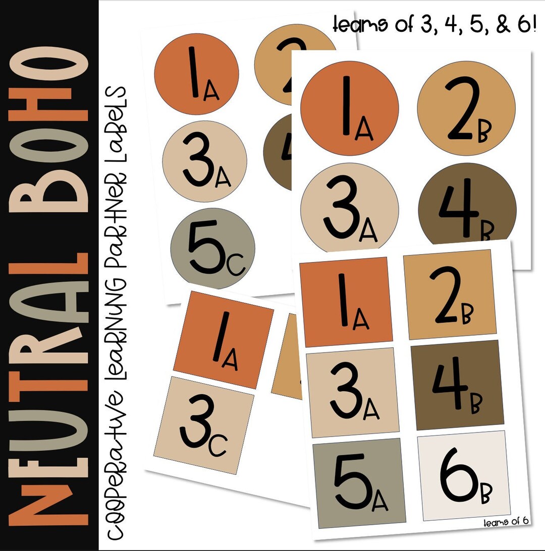 Neutral Boho Classroom Decor Cooperative Learning Individual Partner ...