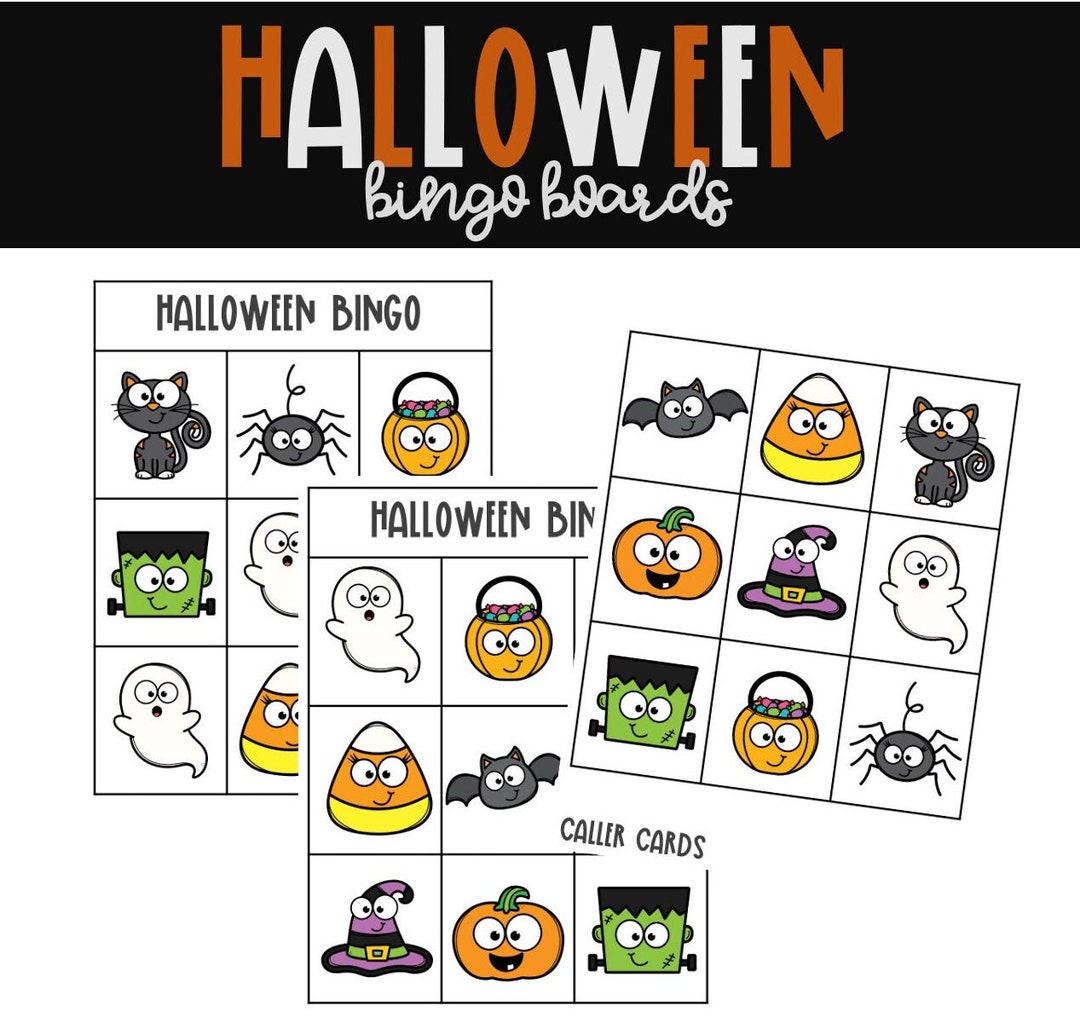 Halloween Bingo Boards Class Party Games - Etsy