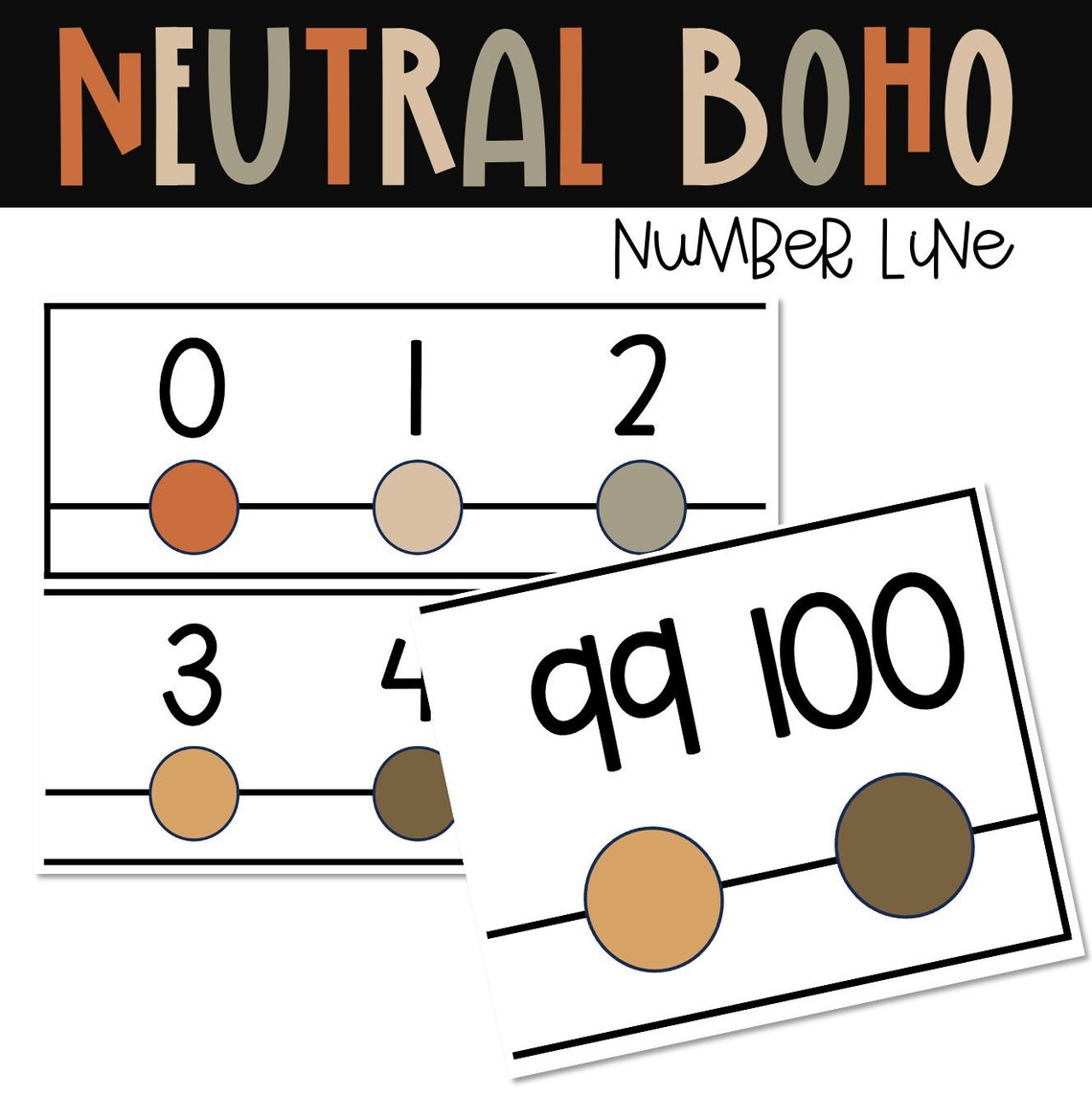 Neutral Boho Number Line Classroom Decor - Etsy