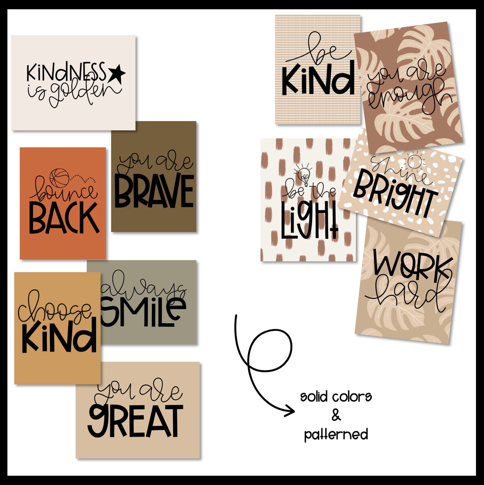 Neutral Boho Classroom Decor Motivational Quote Posters Display - Etsy