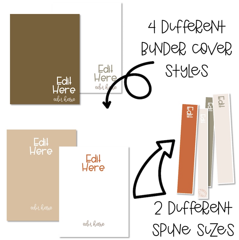 Neutral Boho Classroom Decor EDITABLE Binder Covers & Spines - Etsy