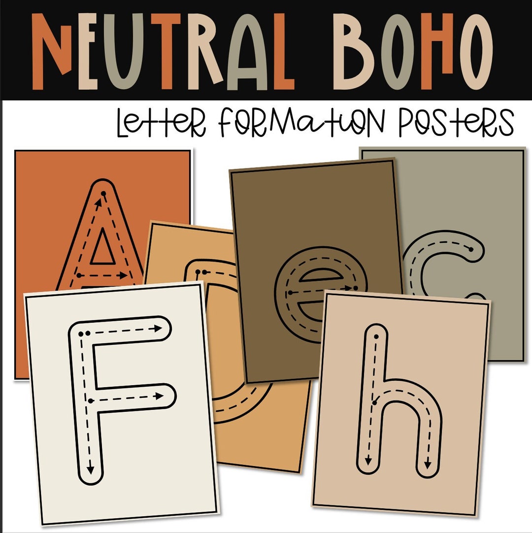 Neutral Boho Letter Formation Posters Classroom Decor - Etsy