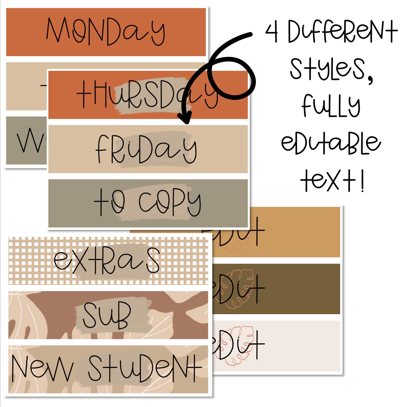 Neutral Boho Classroom Decor EDITABLE Labels for Rolling Cart - Etsy