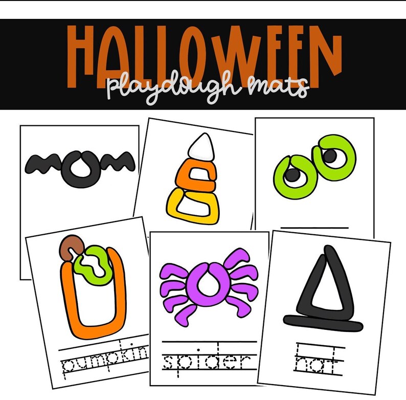 Halloween Playdough Mats - Etsy