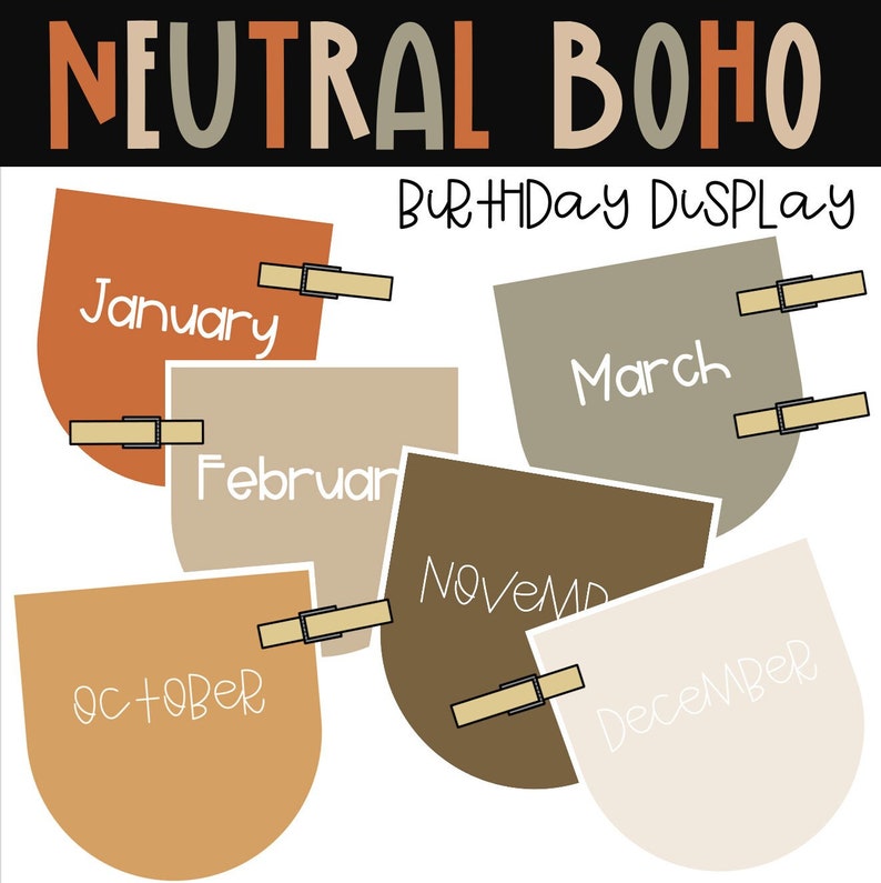 Neutral Boho Classroom Decor Birthday Display - Etsy