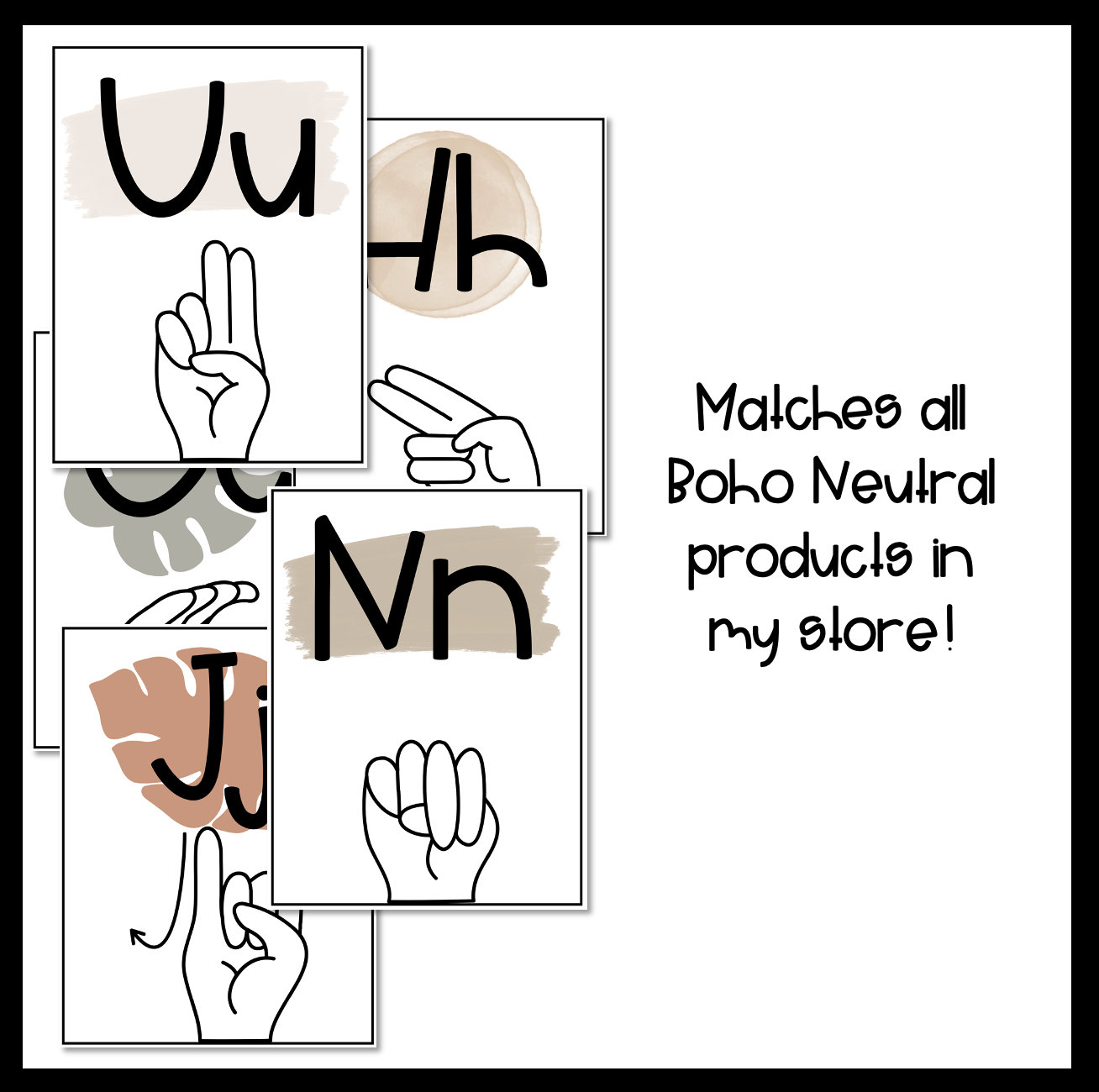 Neutral Boho ASL Alphabet Classroom Decor - Etsy