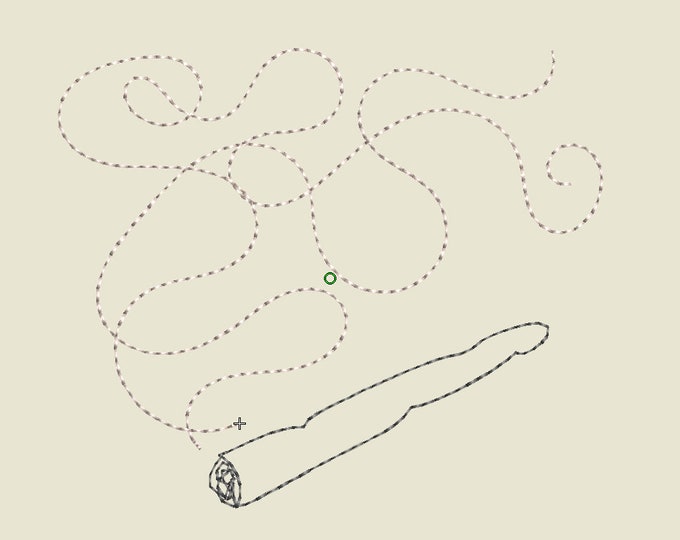 Smoking Joint Bean Stitch Line Art Embroidery Brother Machine File .PES ...