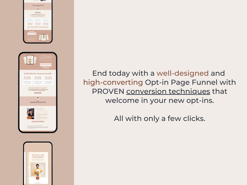 Opt-in Landing Page Kajabi Template Bundle - PINK | 2 High-converting ...