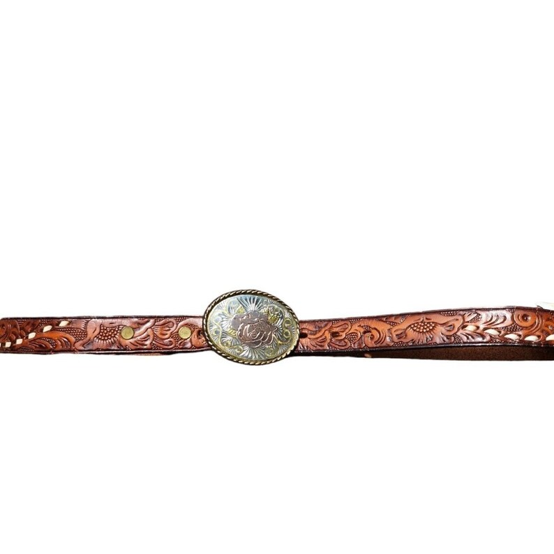 Leather Rose Buckle Belt - Etsy