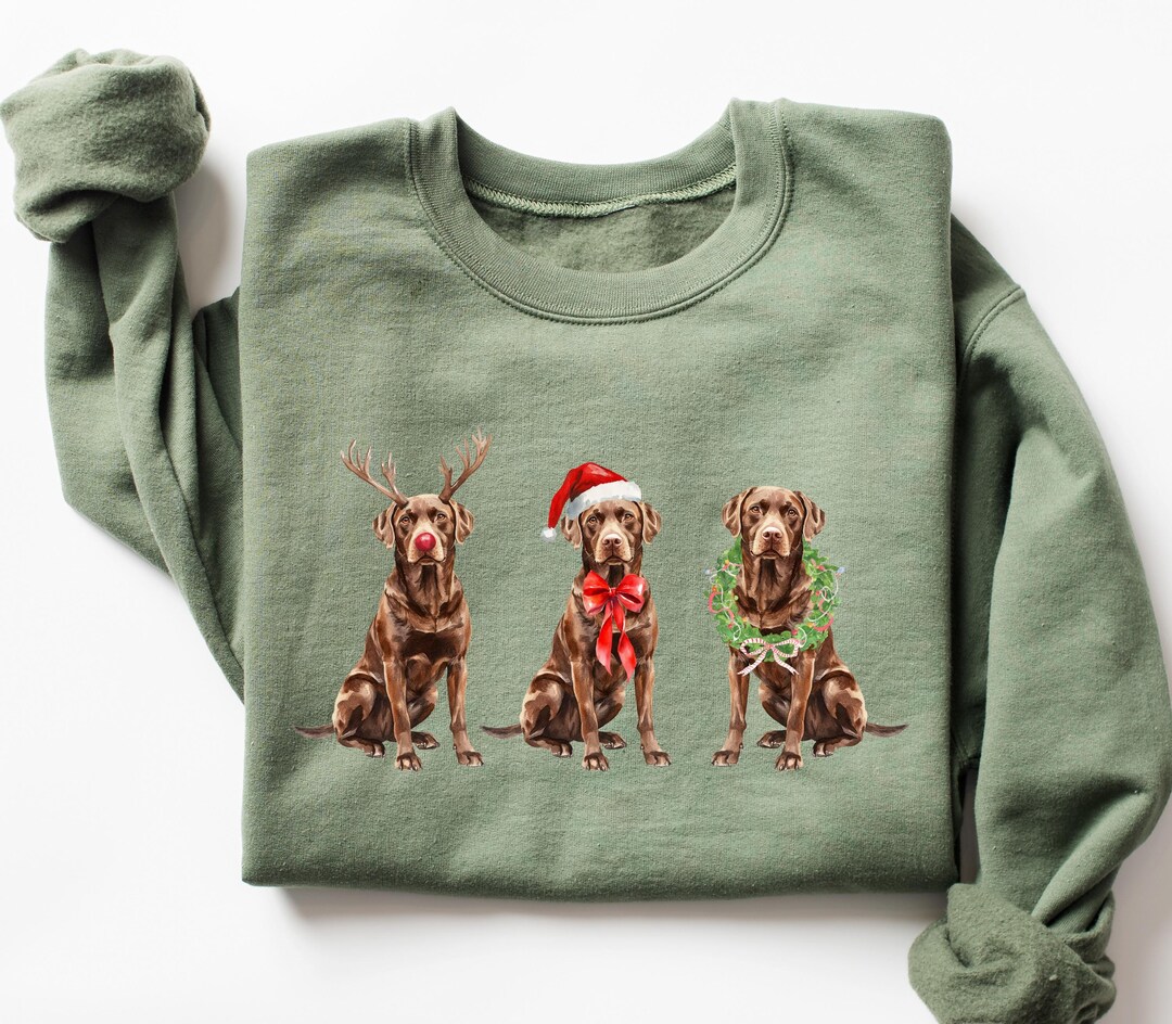 Chocolate Labrador Christmas Shirt, Christmas Dog Sweatshirt, Chocolate ...