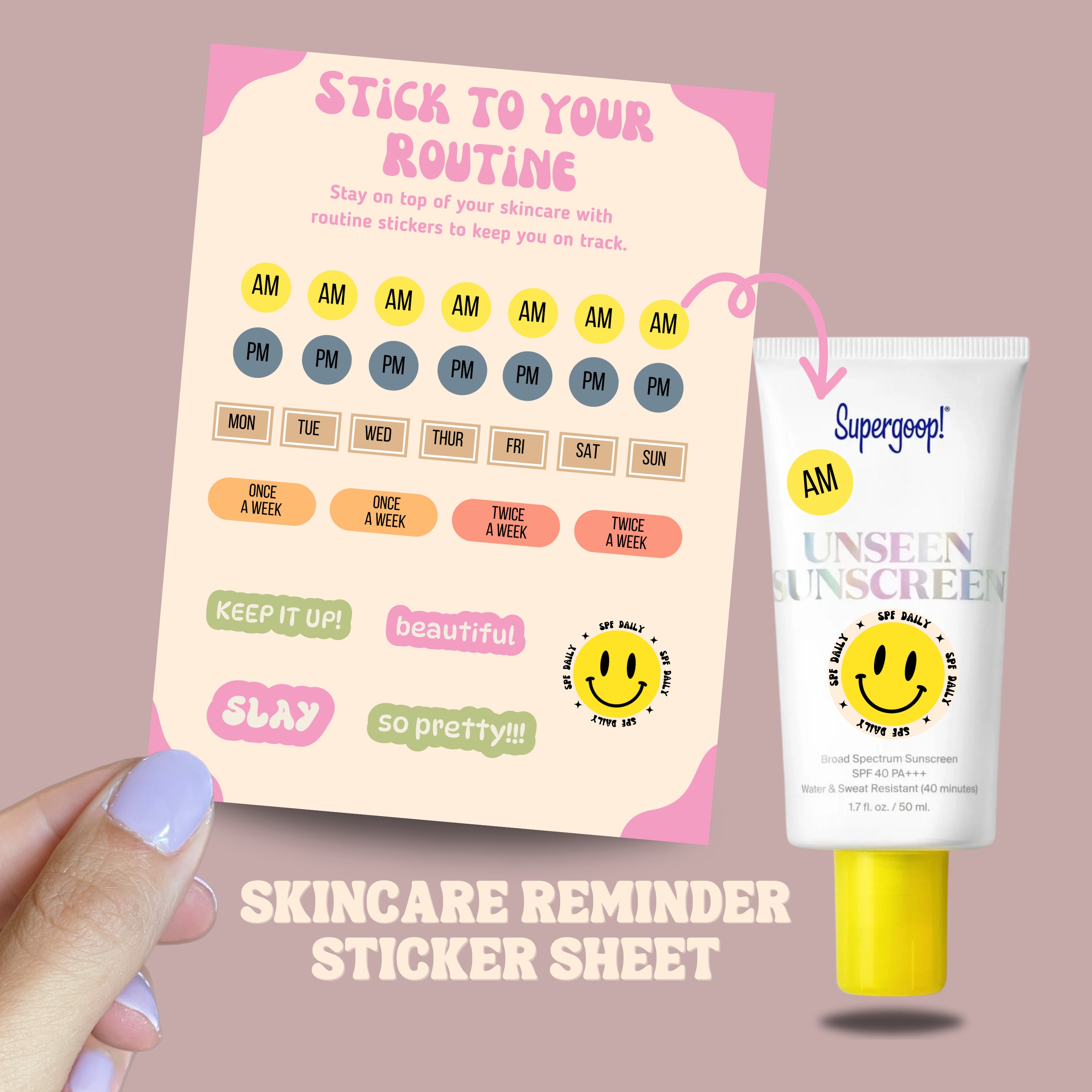Stick to Your Routine Esthetician Sticker Sheet ,esthetician Gift, Skin ...