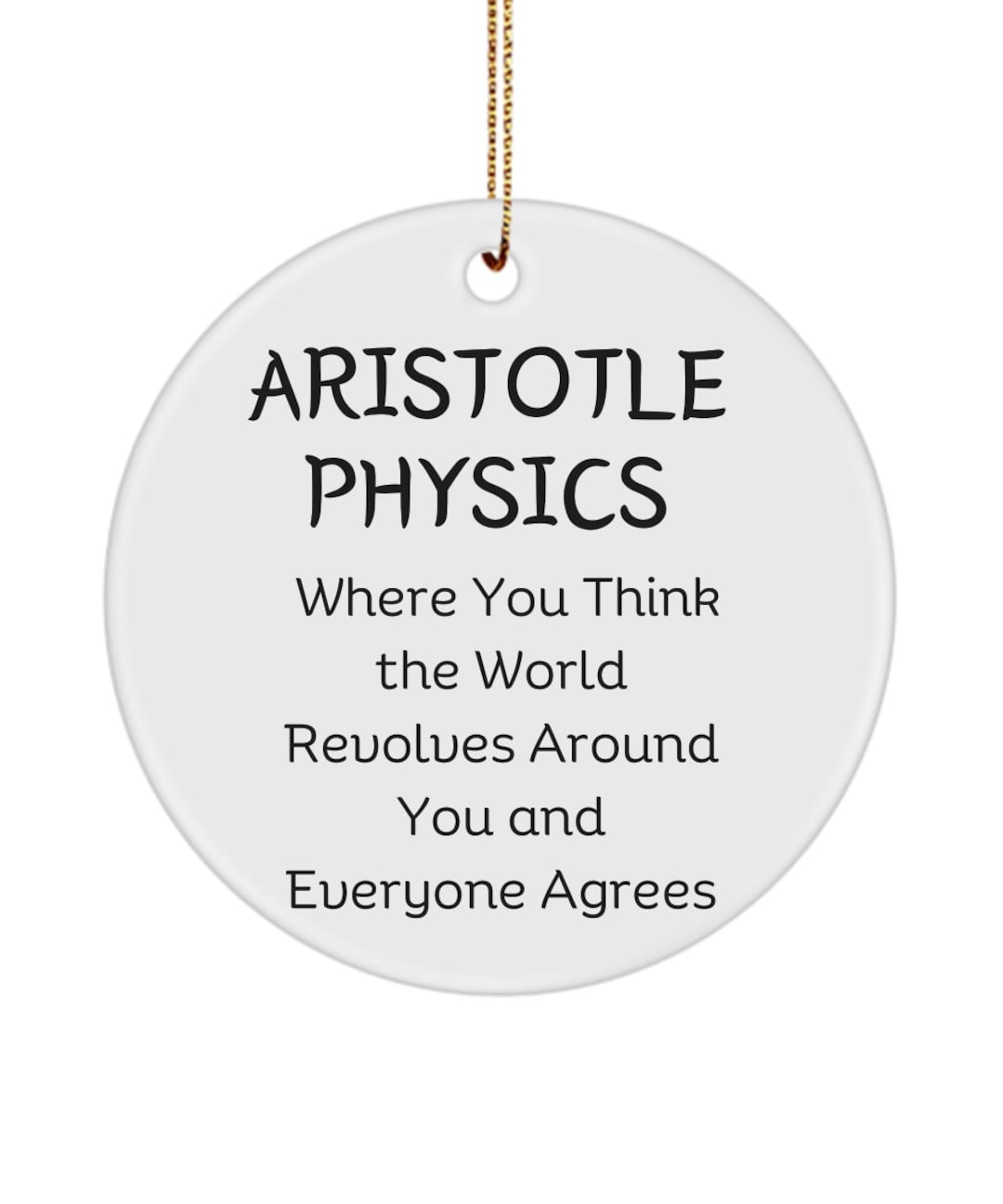 Aristotle Physics Ornament, Round Hanging Xmas Car Ornament for ...