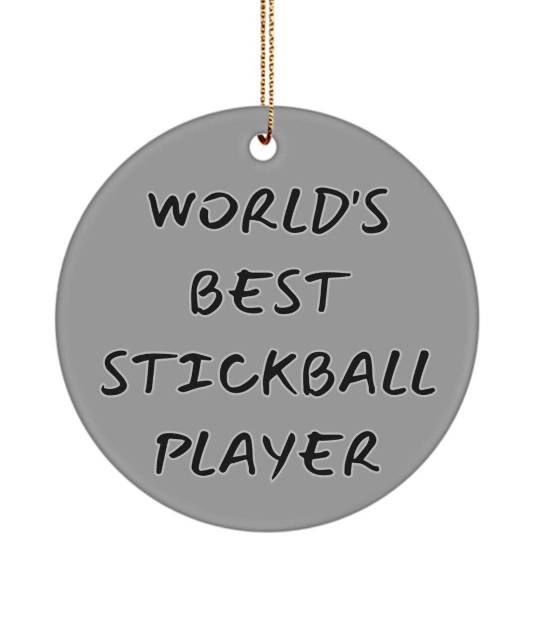 Stickball Player Ornament: Round Ceramic Car Ornament - Etsy