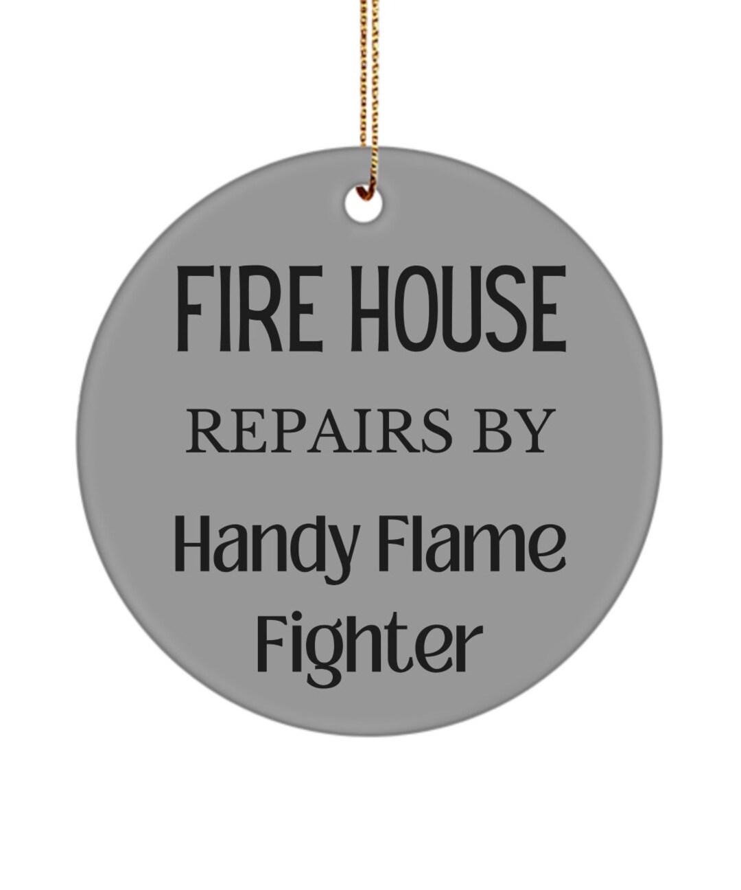 Firehouse Ornament, Firefighter Flame Fighter, Round Hanging Xmas Car ...