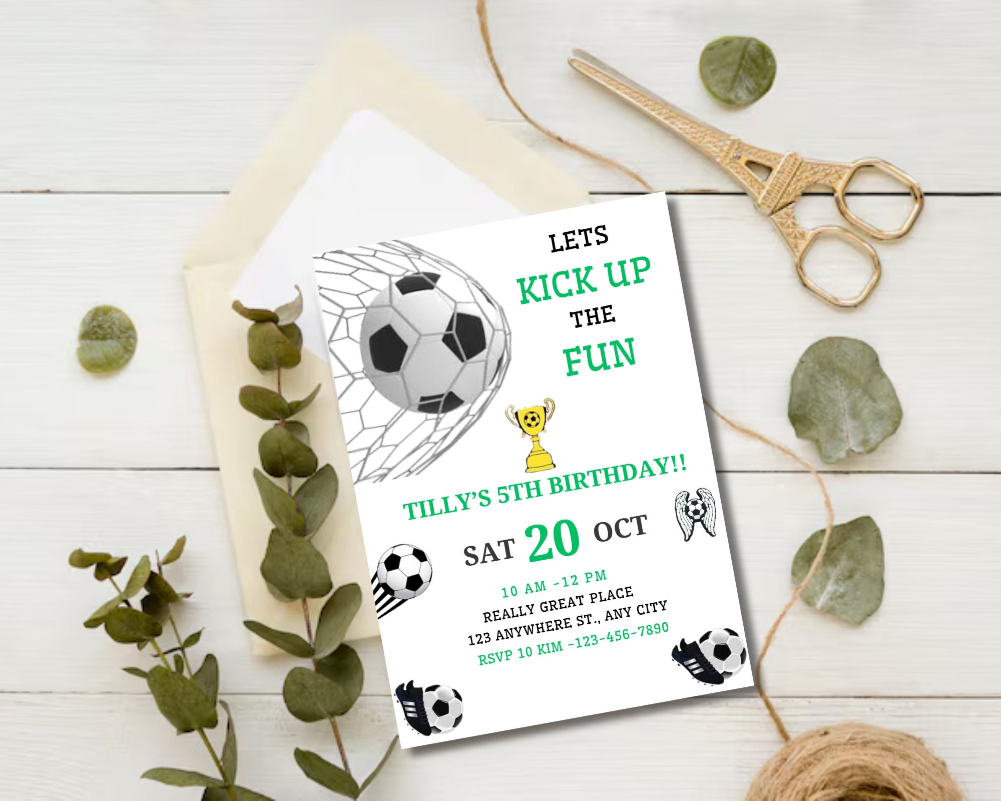 Editable Soccer Birthday Invitation Printable Birthday Party ...