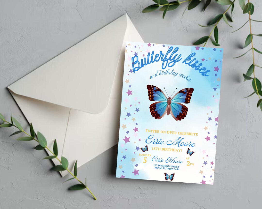 Butterfly Invitation Butterfly Birthday Invitation Purple Butterfly ...