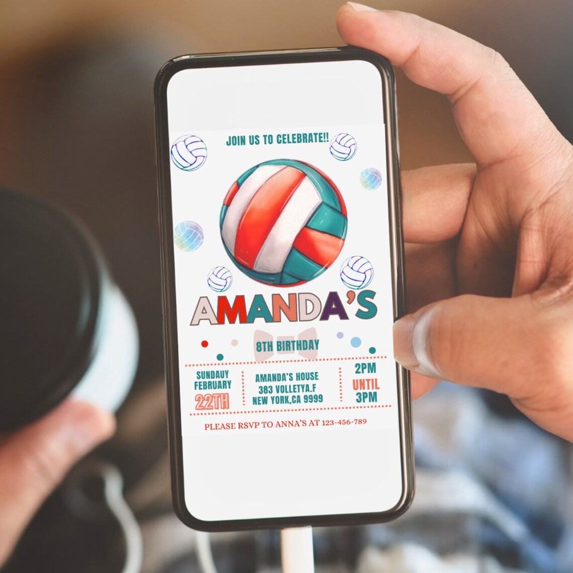 Volleyball Birthday Invitation, Volleyball Party Invitation, Volleyball ...