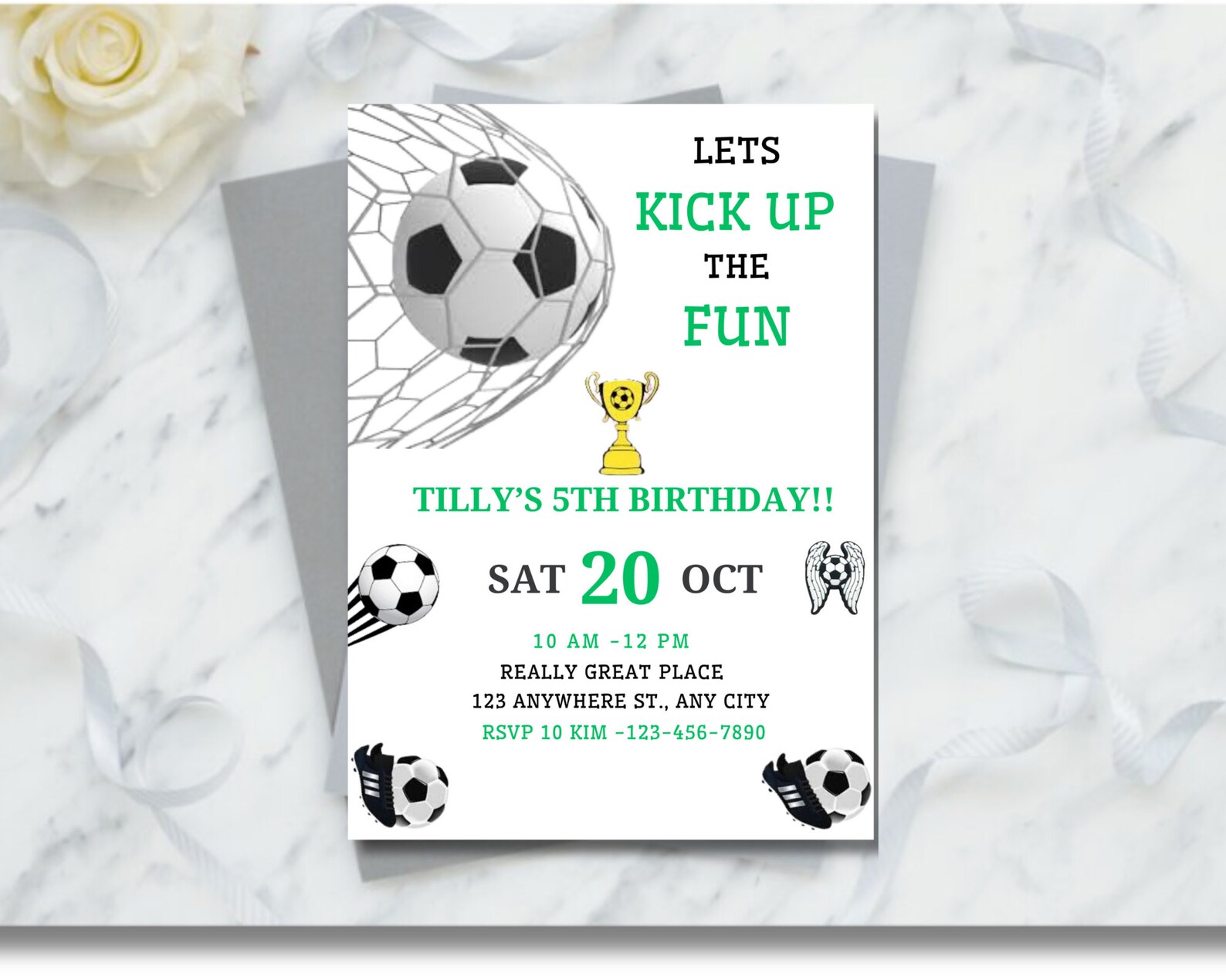 Editable Soccer Birthday Invitation Printable Birthday Party ...
