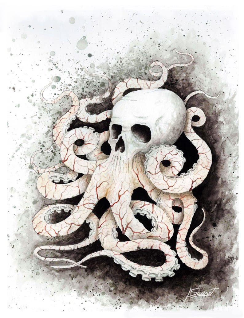 SKULLOPUS (white/beige) - Etsy