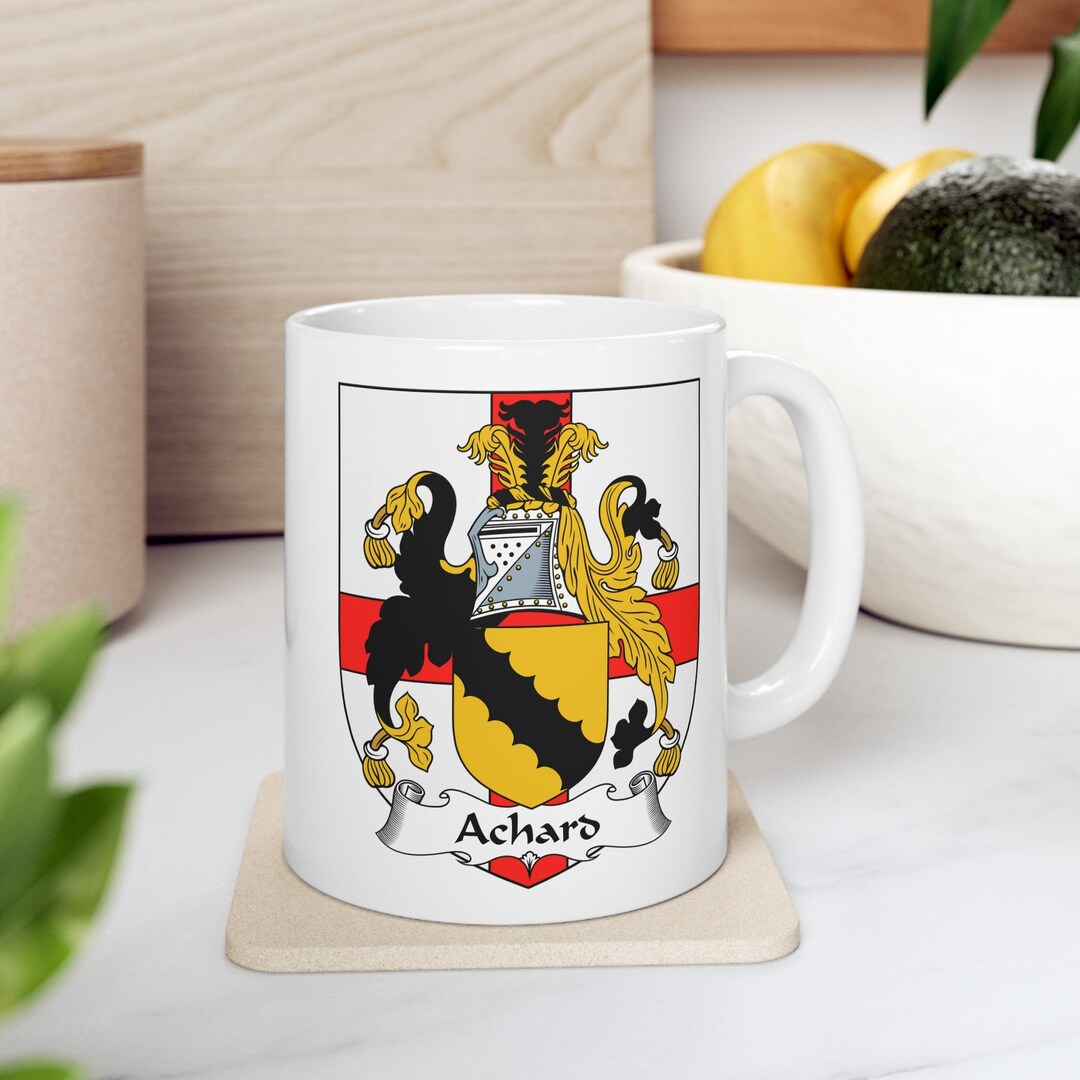 Achard Family Coat of Arms Mug English Heraldry Mug English - Etsy