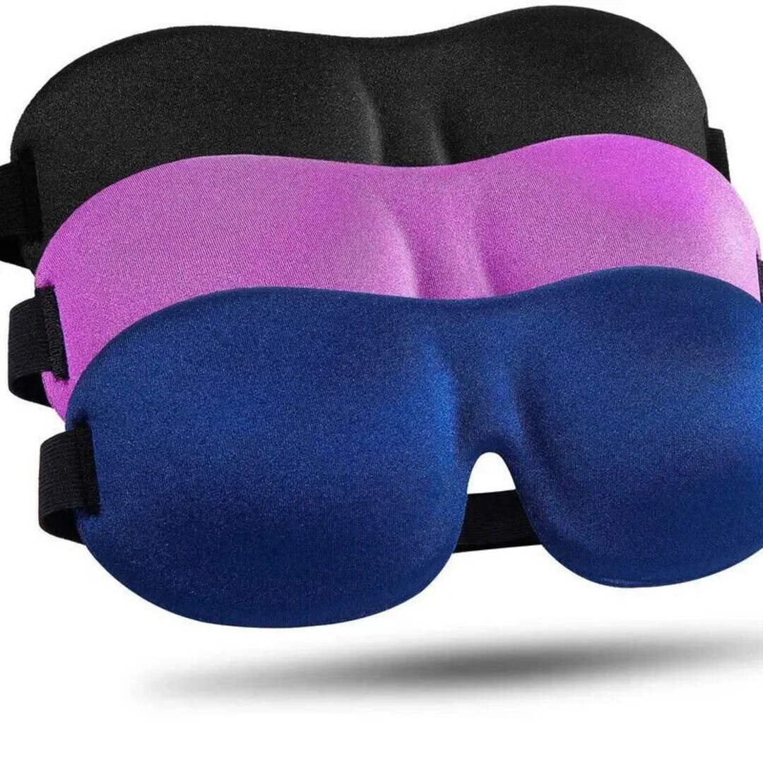 3 Pack Silk Soft 3D Sleep Mask for Men & Women Eye Mask for Sleeping ...