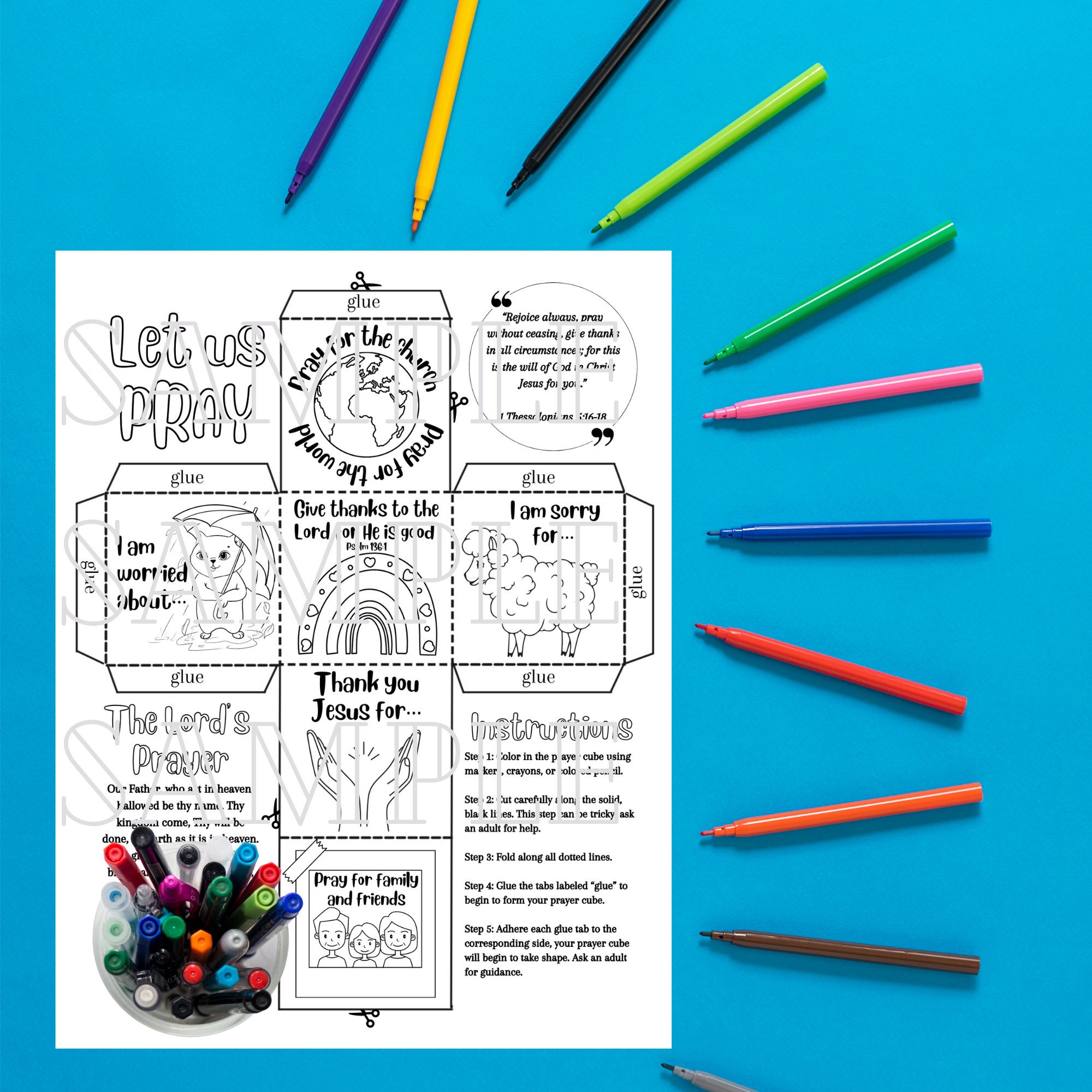 Prayer Cube | Christian Homeschool Activity | Paper Craft | Sunday ...