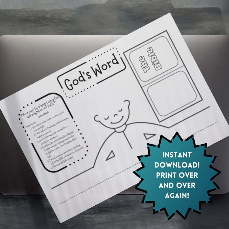 Bible Paper Craft: Sunday School Activity (PDF Download) - Etsy